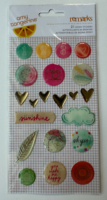 American Crafts/Amy Tangerine Remarks Finders Keepers Epoxy Stickers-21 ...