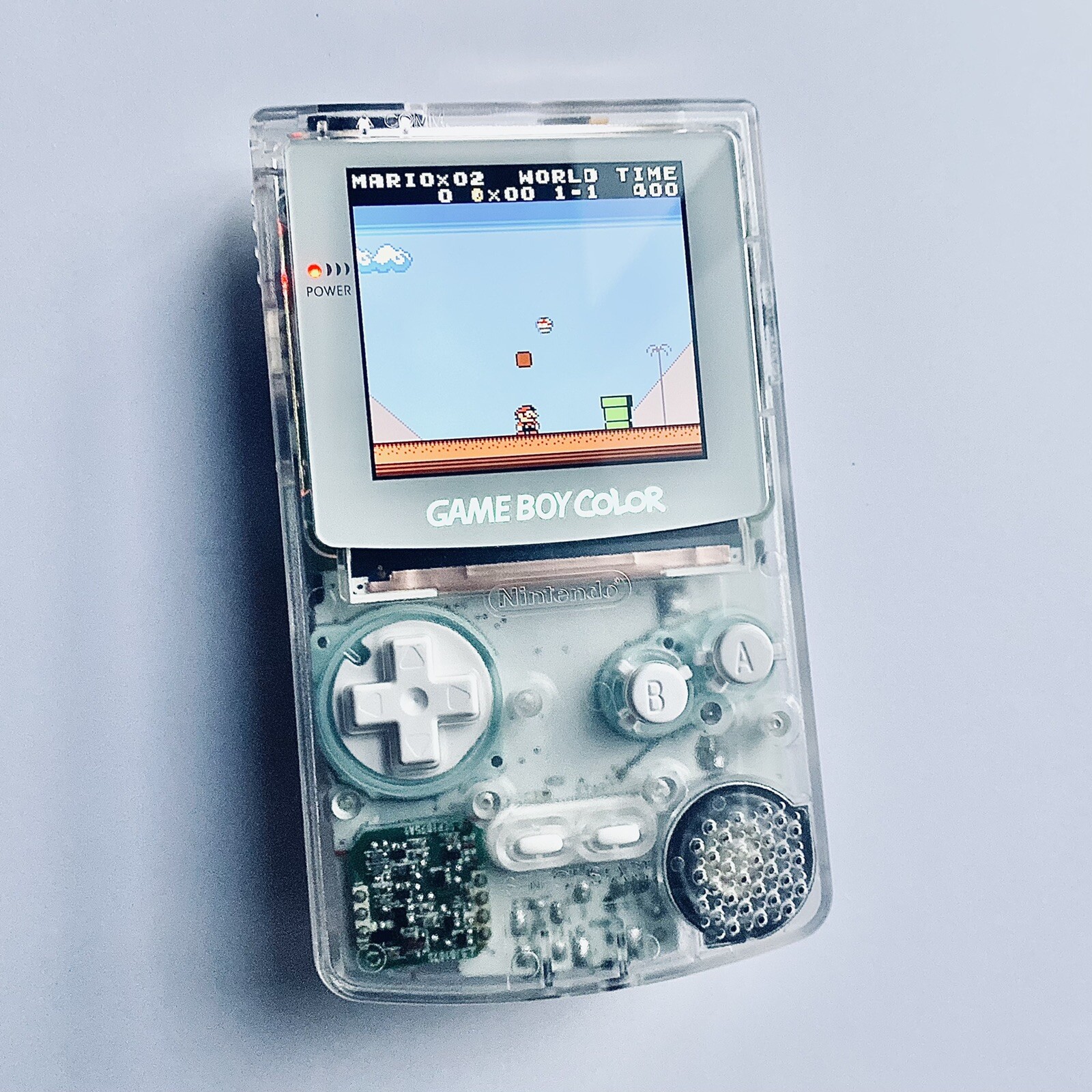 TRANSPARENT CLEAR GAME BOY COLOR CUSTOM BACKLIGHT BACKLIT LCD IPS V2.0 ...