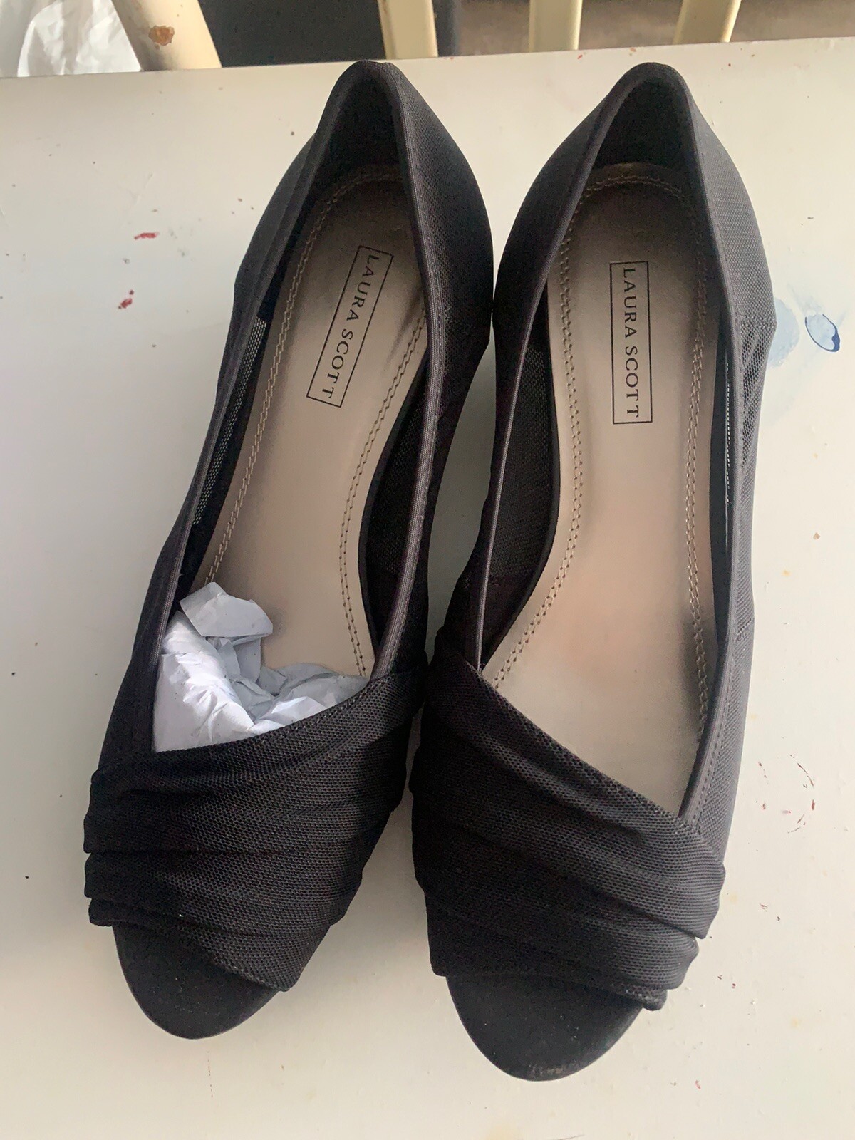 Laura Scott Haleeni 48537 Black Mini Heels Good Condi… - Gem