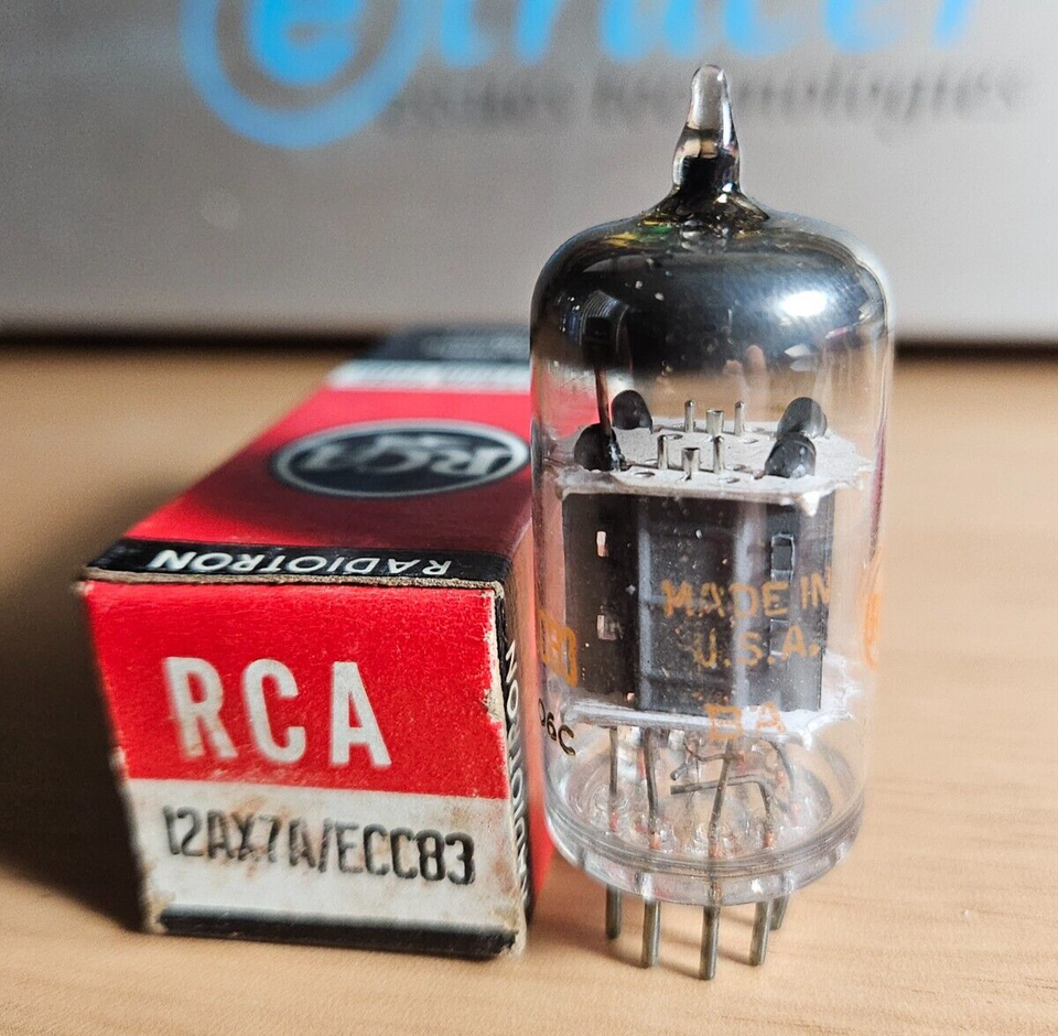 RCA 12AX7A GREY 14MM PLATE 12AX7 VINTAGE PREAMP TUBE NOS NIB (1966) #5 ...