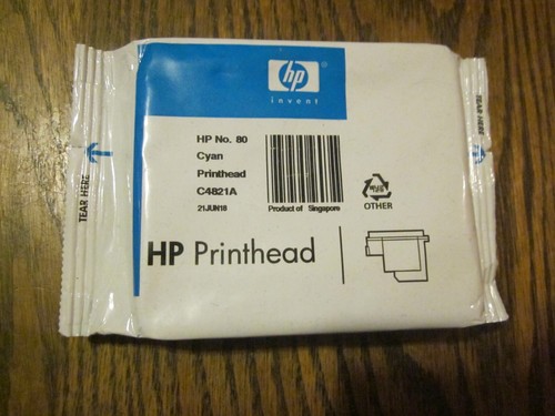 2018 HP 80 CYAN PRINTHEAD ONLY NO CLEANER DESIGNJET 1050C 1055CM C4821A ...