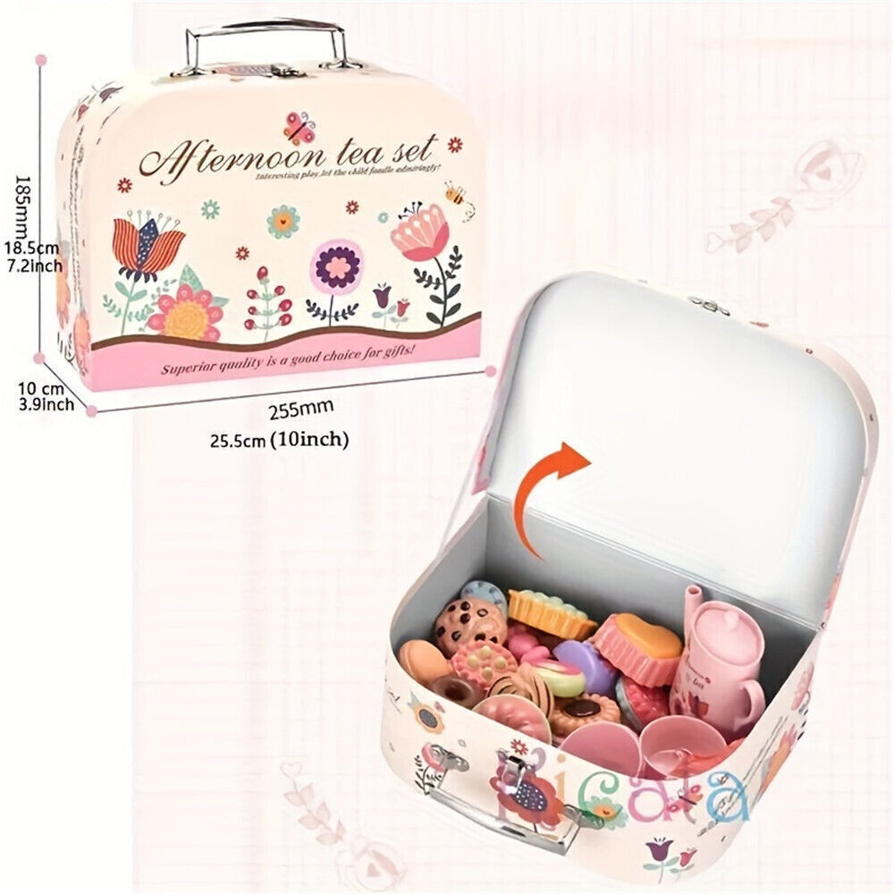 Girls Kids Pretend Play Tea Time Toy Dessert Doughnut Cake Teapot ...