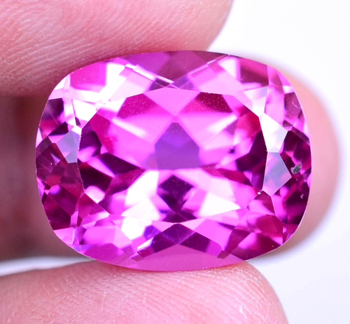 Natural Pink Ruby 25.40 Ct Cushion Certified Flawless Loose Gemstone ...