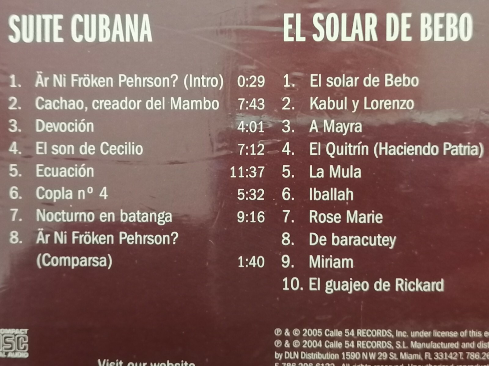 Bebo de Cuba by Bebo Valdés (2CD+DVD, 2005 Calle 54 Records) NEW ...