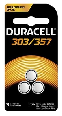 Duracell 357 303 - SR44SW Silver Oxide Button Cell Batteries 3 Pack ...