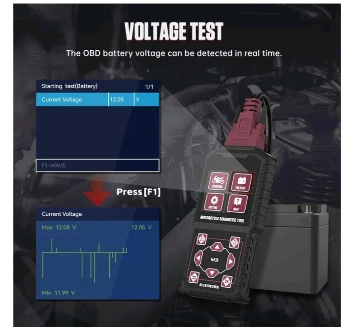 M3-B Motorcycle Diagnostic Motorcycle Code Reader Scanner Motorcycle ...