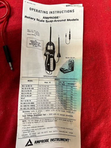 AMPROBE ULTRA RS3 ROTARY SCALE VOLTMETER AMPMETER | eBay