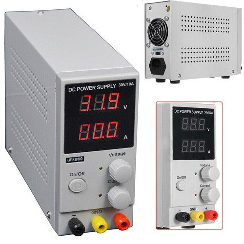 0-30V 0-10A Lab DC Power Supply Adjustable Variable Switching Bench ...