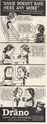 1934 Drano: Annie Doesn’t Rave Here Any More Vintage Print Ad | eBay