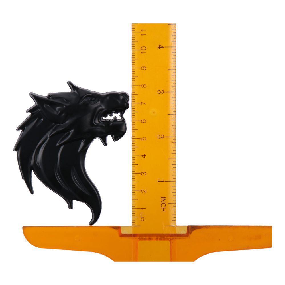 2pcs Wolf Head shape 3D Wolf Head Metal Emblem Styling Emblem Badge ...