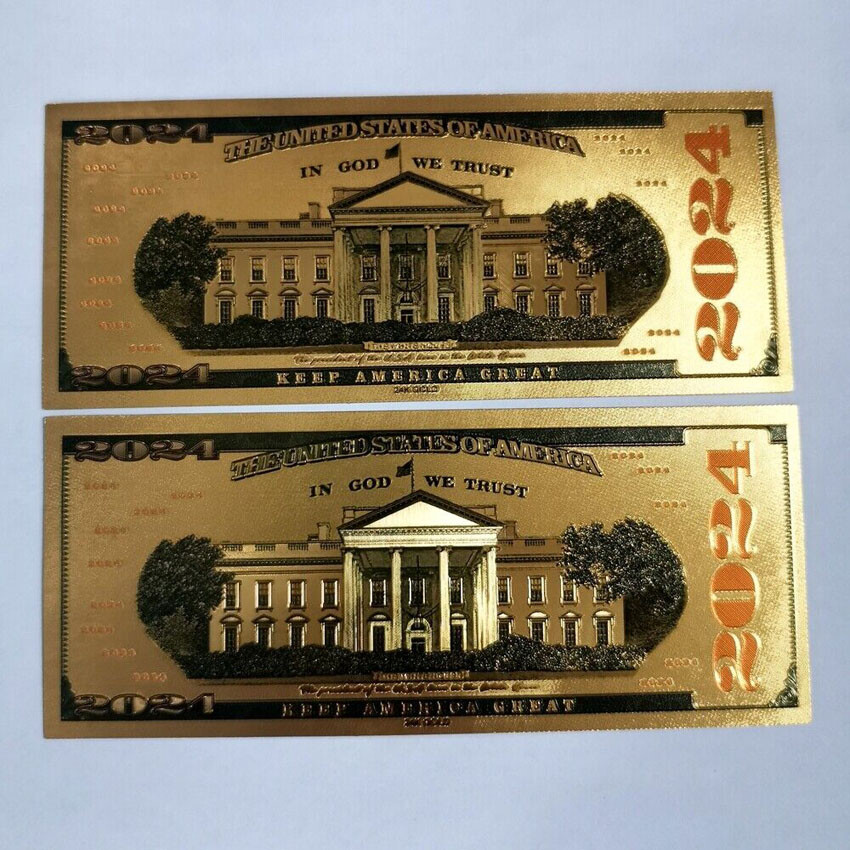 10PCS President Donald Trump Gold Foil 2024 Commemorative Banknotes ...