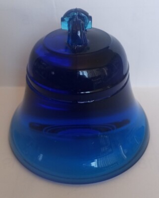 Pretty Cobalt Blue Solid Glass Bell Paperweight- No Markings *FREE ...