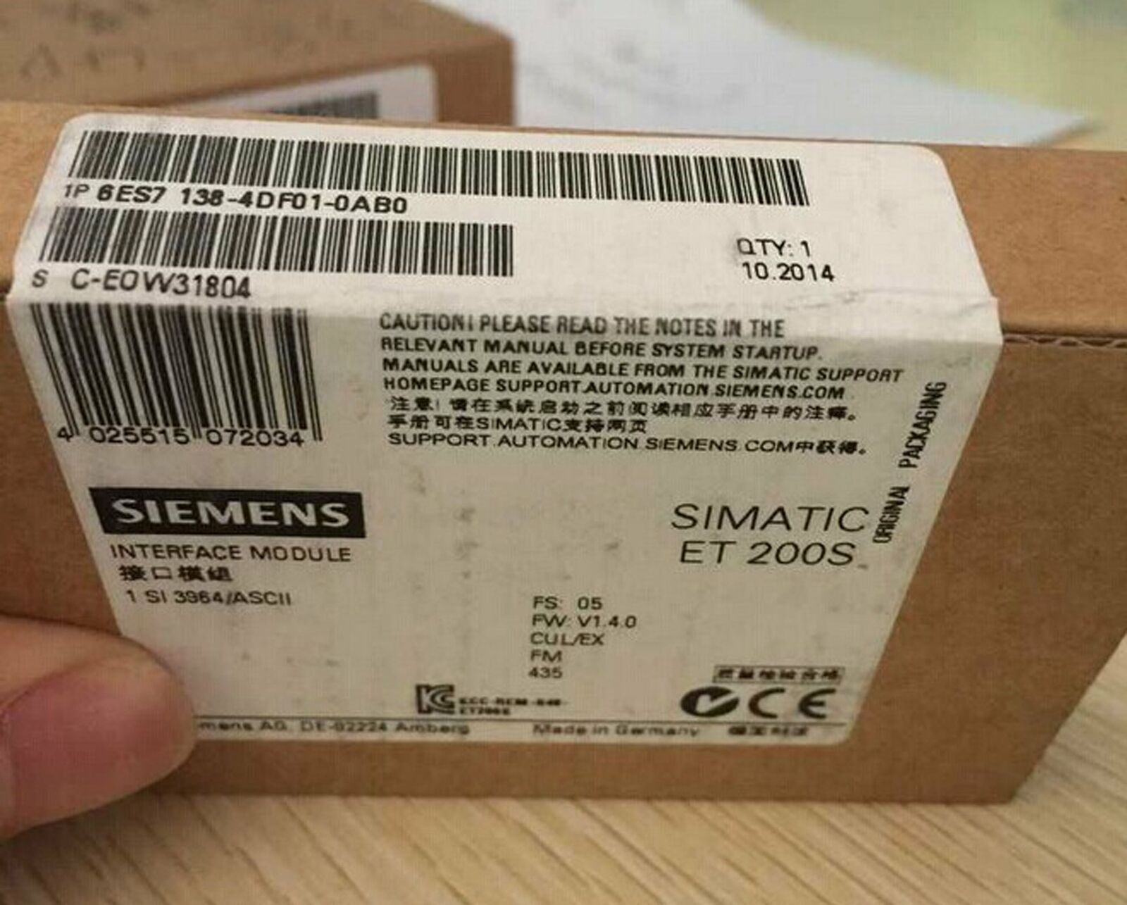 1PC New In Box Siemens Interface Module 6ES7 138-4DF01-0AB0 6ES7138 ...