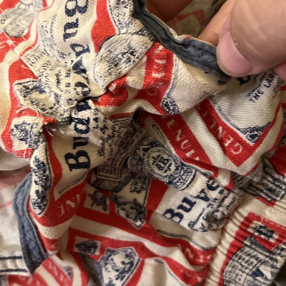 Vtg 70s 80s Budweiser Beer AOP Logo Mesh Lined Shorts Small | eBay
