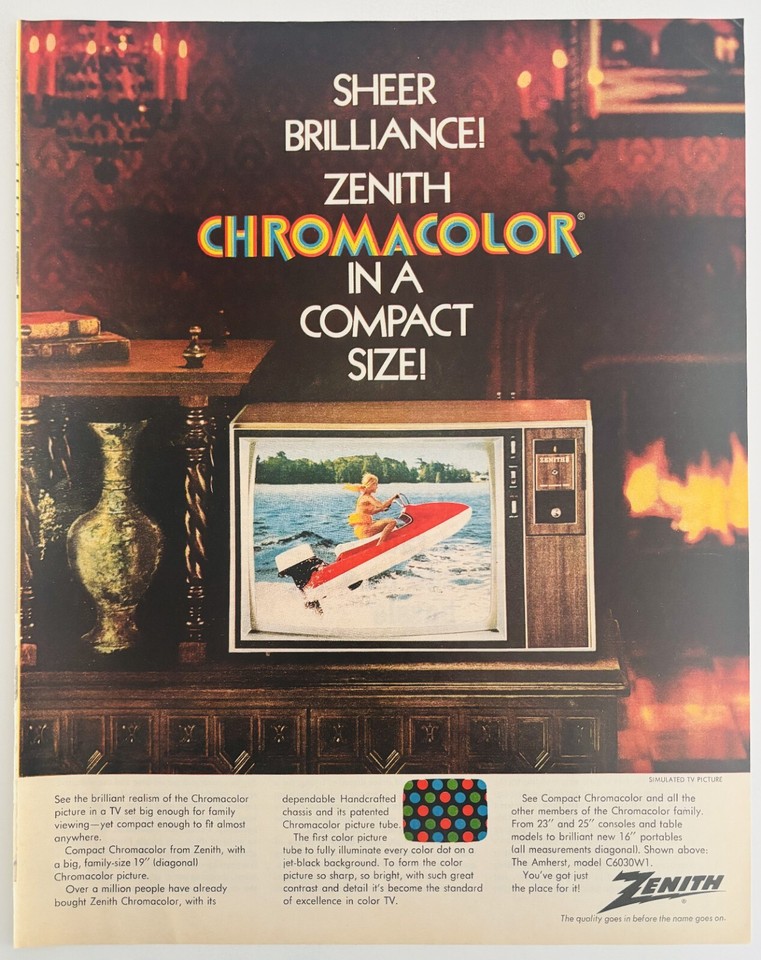 1972 Zenith Chromacolor Television Advertisement TV Set Amherst C6030W1 ...