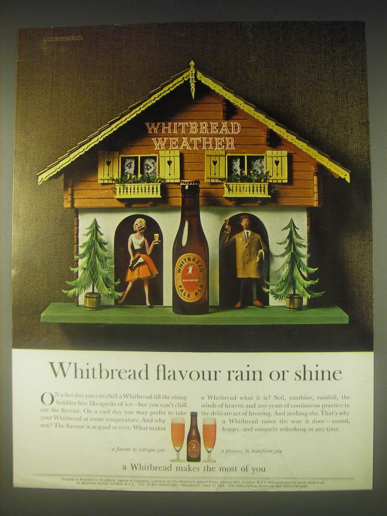 1962 Whitbread Pale Ale Beer Ad - Whitbread flavour rain or shine | eBay