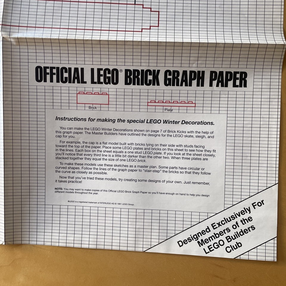 Official Lego Brick Graph Paper - Winter Decorations (skate, sleigh ...