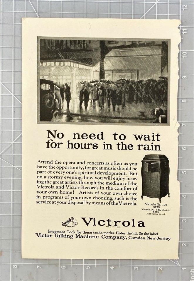 Victor Talking Machine Co. "Victrola: No Need to Wait in Line" Vtg ...