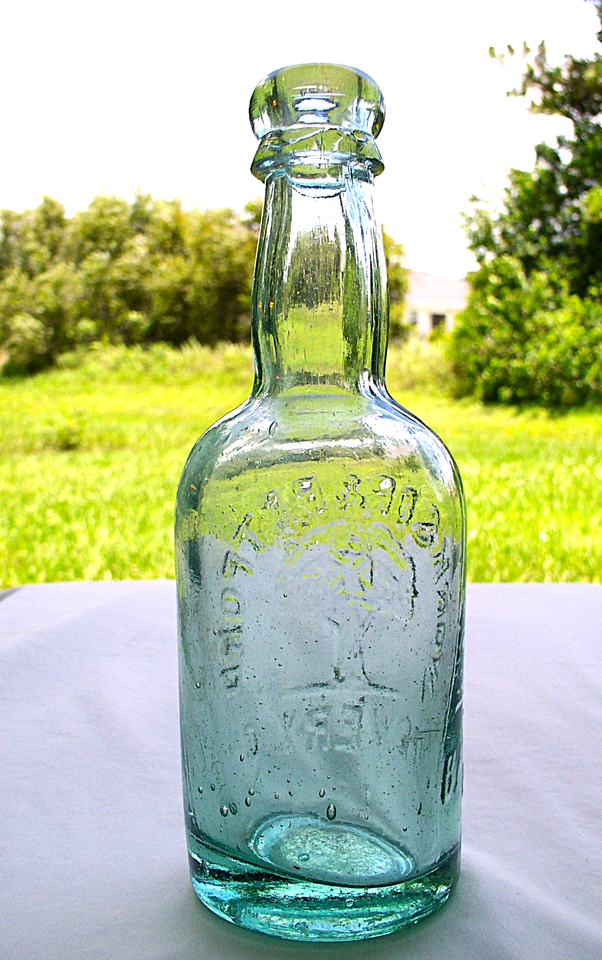 Worksop & Retford Brewery Co. ~ Molded Blob Top Lt. Aqua Beer Bottle ...