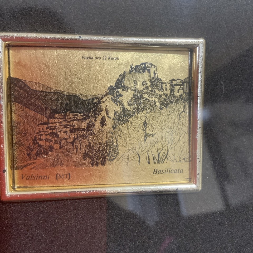 VINTAGE 22K Gold Leaf Foil Framed Art Made in Italy Wall Hanging | eBay