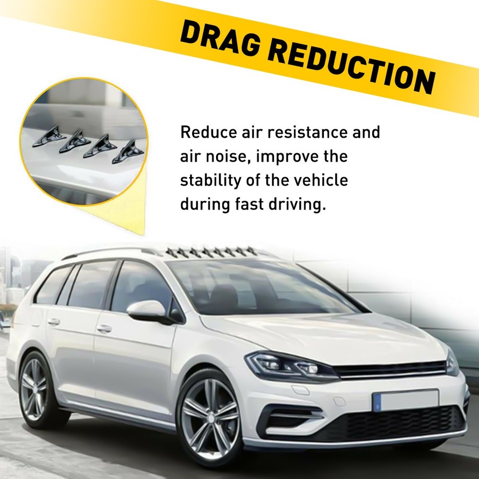 10PCS/Set Diffuser Shark Fin Kit for Spoiler Roof Wing Air Vortex ...