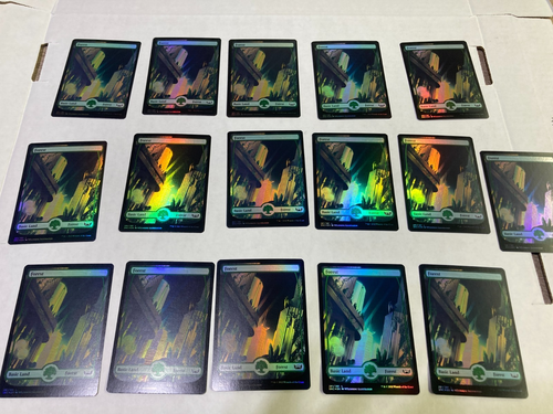 Lot of 16x FOIL Forest #281 - SNC New Capenna MTG Magic FULL ART Land ...