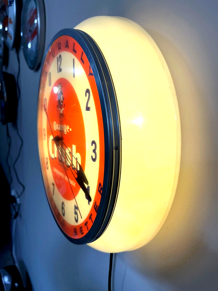 Vintage Orange Crush Clock by Dualite Display, Inc | eBay
