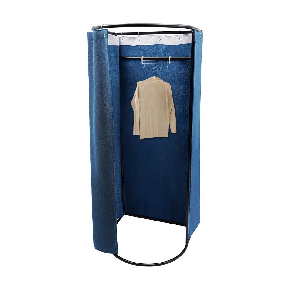 Portable Outdoor Dressing Room Fitting Room Blue Curtain Privacy Room ...