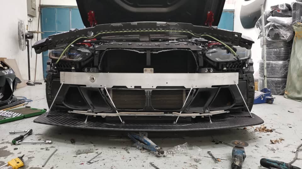 FIT FOR BMW DRY CARBON FRONT LIP W undertray diffuser G80/G82/G83 M4 M3 ...