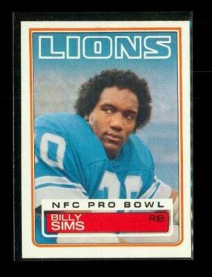 Vintage 1983 TOPPS NFC PRO BOWL Football Card #70 BILLY SIMS Detroit ...