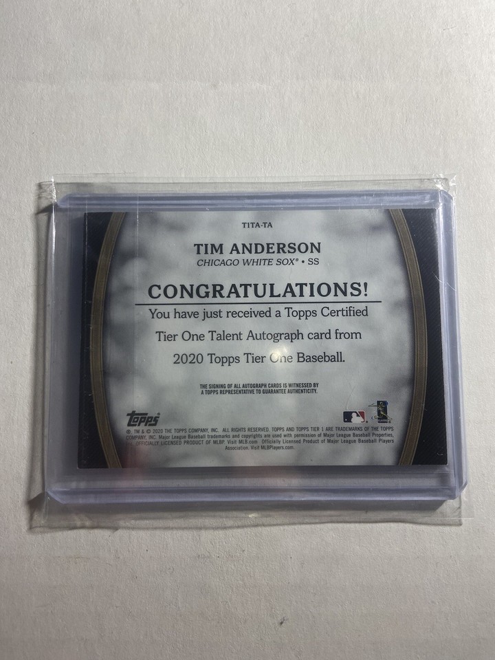 2020 Topps Tier One Tim Anderson Gold Ink Auto /25 On Card Auto SSP | eBay
