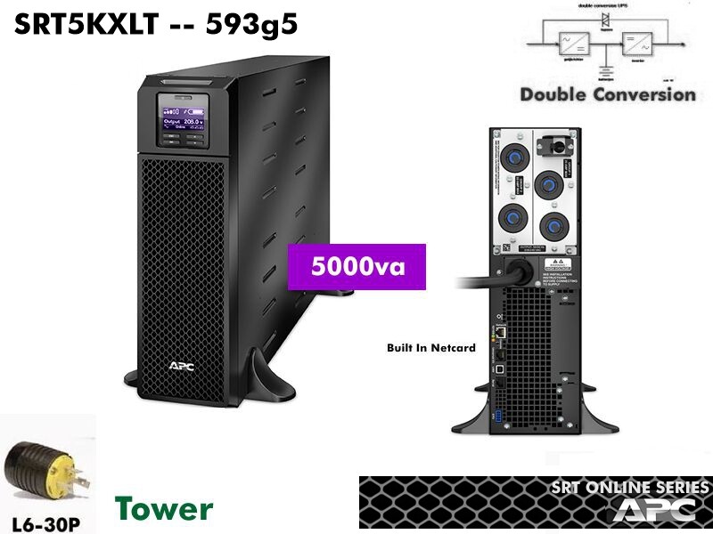 APC SRT5KXLT SRT Online 5000va UPS 208/240v 5kva Tower w/Warranty & New ...