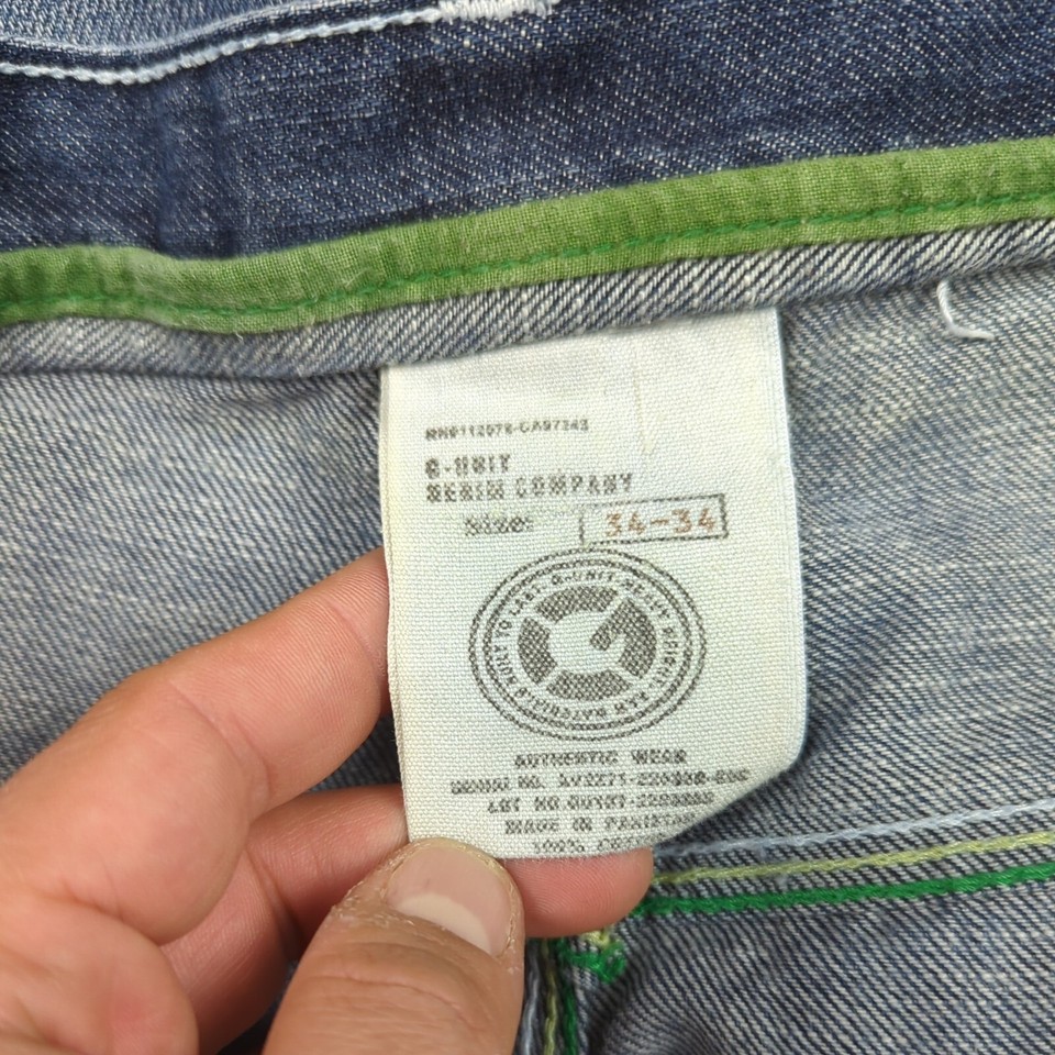 VTG Y2K G Unit Jeans Mens 34x34 Blue Baggy Straight 50 Cent Pocket ...