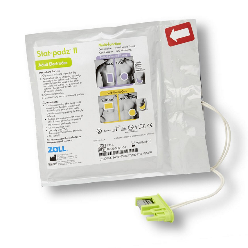 ZOLL STAT PADZ Defibrillator Electrode Pads - 8900-0802-01 for sale ...