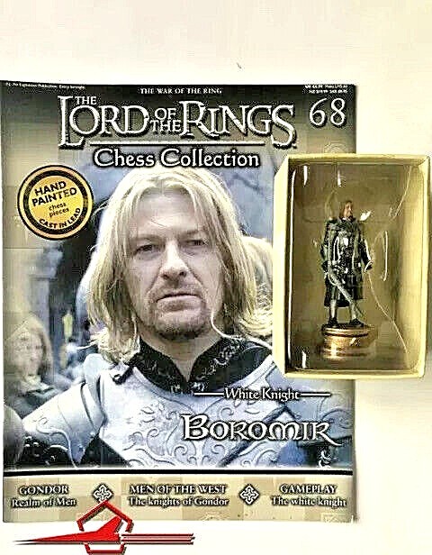 BOROMIR WHITE KNIGHT LORD OF THE RINGS CHESS SET 3 EAGLEMOSS FIGURES ...
