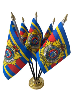 12" Royal Logistics Corps Military 5 Flag Desk Top Table Display ...