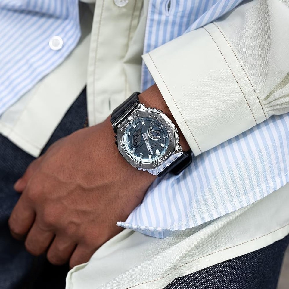 NEW Casio G-Shock G-Steel ICE BLUE Analog-Digital Watch GBM2100A-1A2 ...
