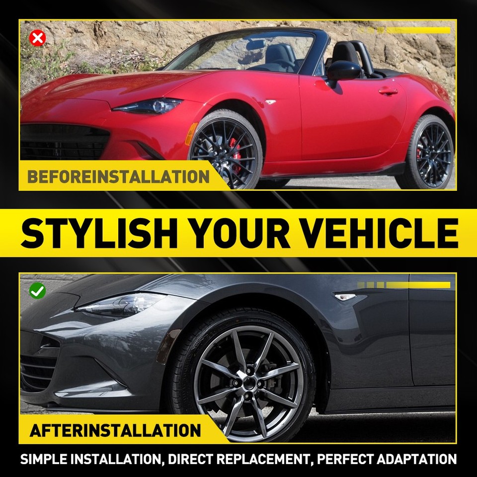 Front Rear Side Marker Indicator Lights Housing For 2016-2022 Mazda ...