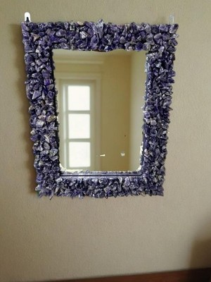 Luxury Amethyst Crystal Wall Mirror | Handmade Purple Gemstone Frame ...