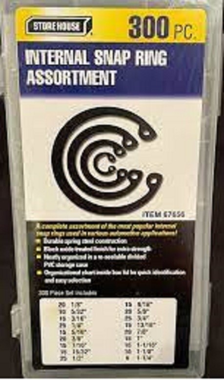 300 Pieces Internal Snap Ring Assortment Kit Set Circlip 18 Sizes ...