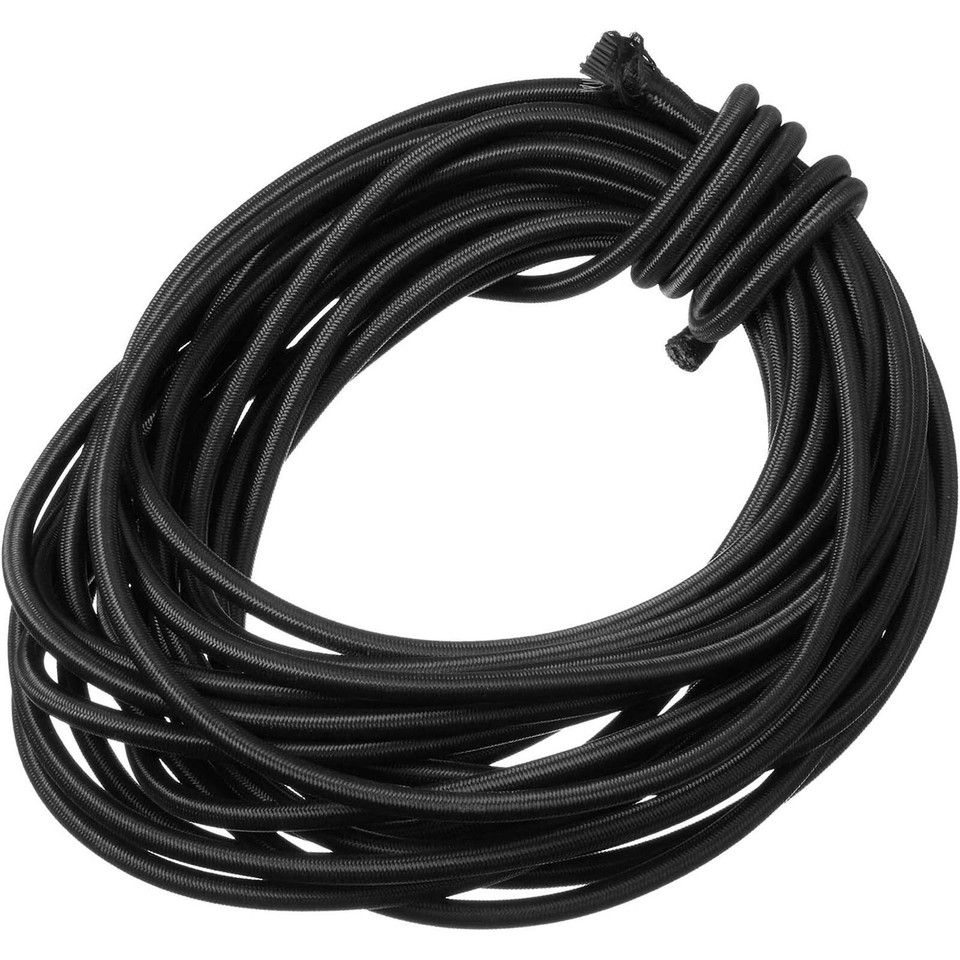 1/8" Black Shock Cord Marine Grade Bungee Heavy Duty Tie Down Stretch ...