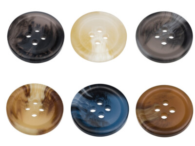 Packs of Mock Horn Flat 4 Hole Sew On Buttons 8 Colours 11mm 15mm 18mm ...