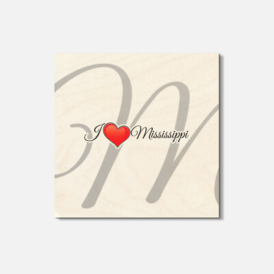 I Love Mississippi USA Travel 4'' X 4'' Square Wooden Coaster | eBay