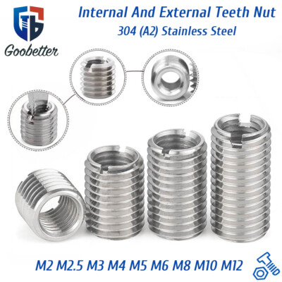M2-M12 Stainless Steel Slotted Nut Insert Thread Repair Metal Threads ...