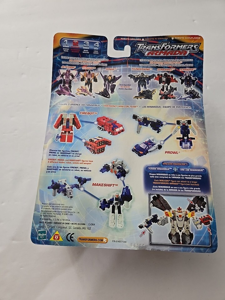 Transformers Hasbro (2002) Armada Makeshift Prowl Firebot Mini-Con 3 ...
