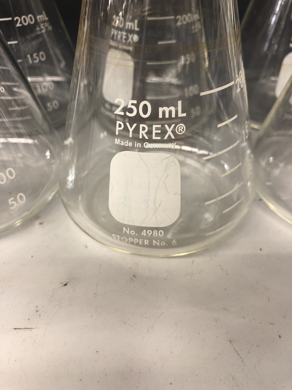 Pyrex 4980-250 Narrow Mouth Erlenmeyer Flask 250mL PACK OF 6 | eBay