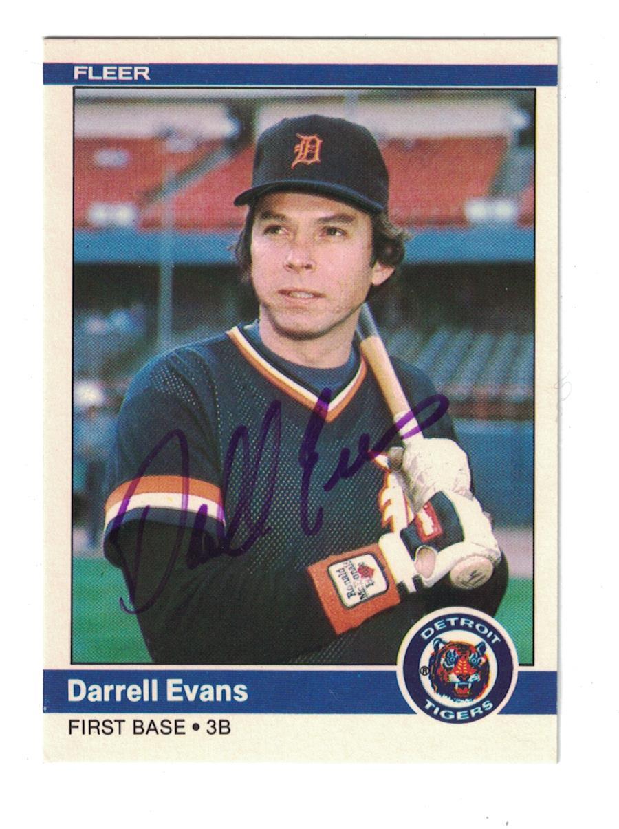Darrell Evans AUTOGRAPHED 1984 FLEER UPDATE BASEBALL CARD SIGNED ...