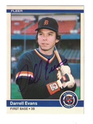 Darrell Evans AUTOGRAPHED 1984 FLEER UPDATE BASEBALL CARD SIGNED ...