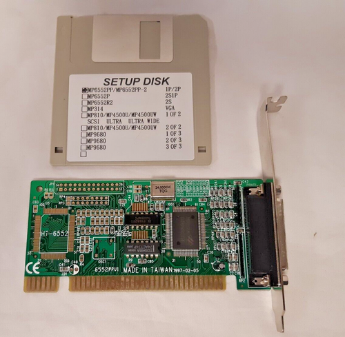 VINTAGE ISA PRINTER PORT, HOLTEK HT-6552 SPP/PS2/EPP/ECP W/ SOFTWARE ...