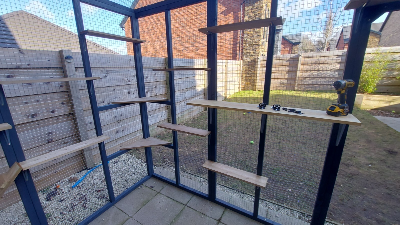 3-Sided Catio Cat Run 8ft x 14ft x 7ft6" – Mesh Roof, Outdoor Secure ...